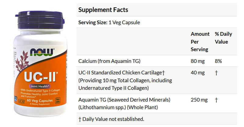 Viên uống Collagen type 2 NOW UC II không biến tính 120 viên của Mỹ